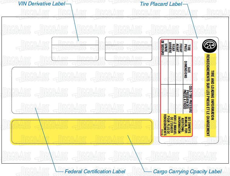 FD-332: RV certification, placard & CCC labels for Canada. Laser ...