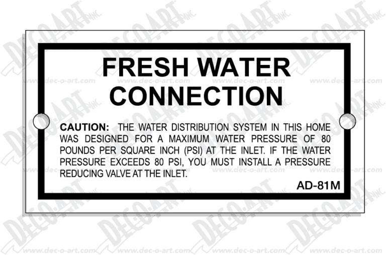AD-81M: Fresh water connection pressure (metal). Pack of 100. - Dec-O-Art
