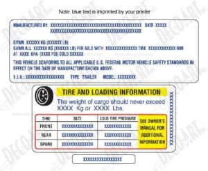 FD-316: Certification Combo – Federal Certification Label and Tire ...