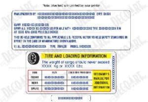 FD-320: Certification Combo Federal certification label and tire ...