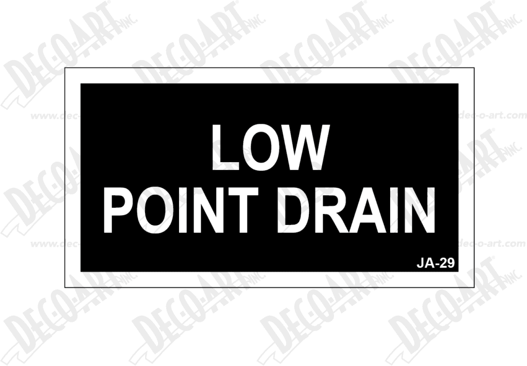 JA-29: Low point drain. Pack of 100. - Dec-O-Art